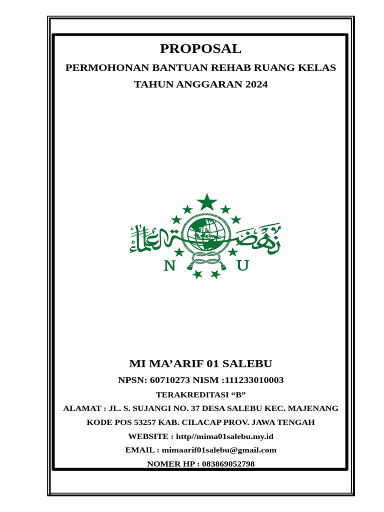 Revisi Proposal Permohonan Rehab Ruang Kelas | PDF