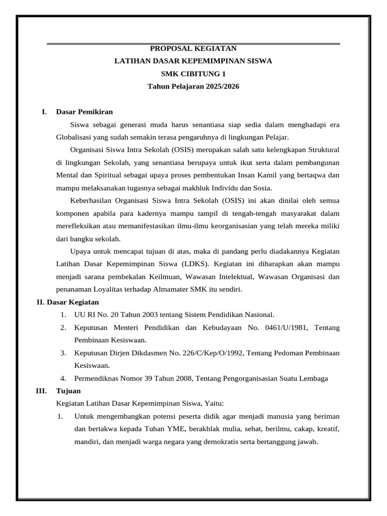 Proposal Ldks 2025-2026 | PDF