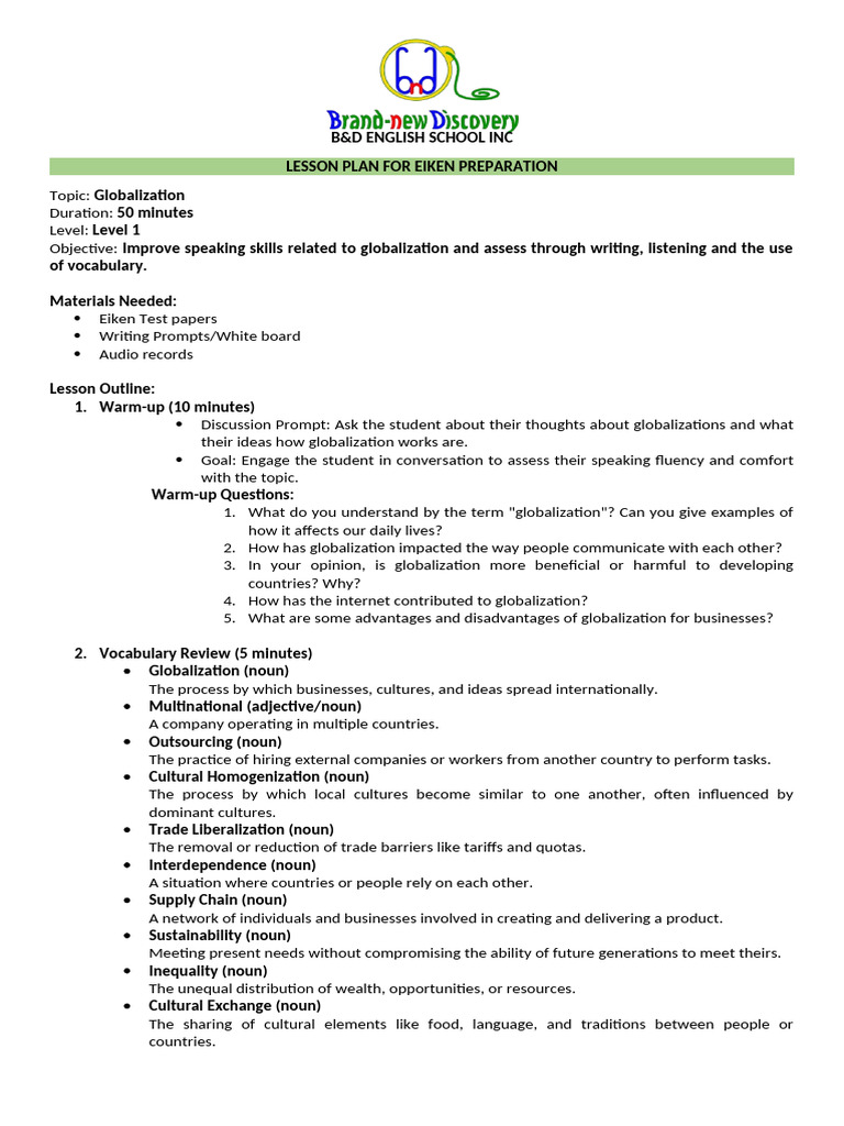 EIKEN Materials - Globalization | PDF | Globalization | Reading ...