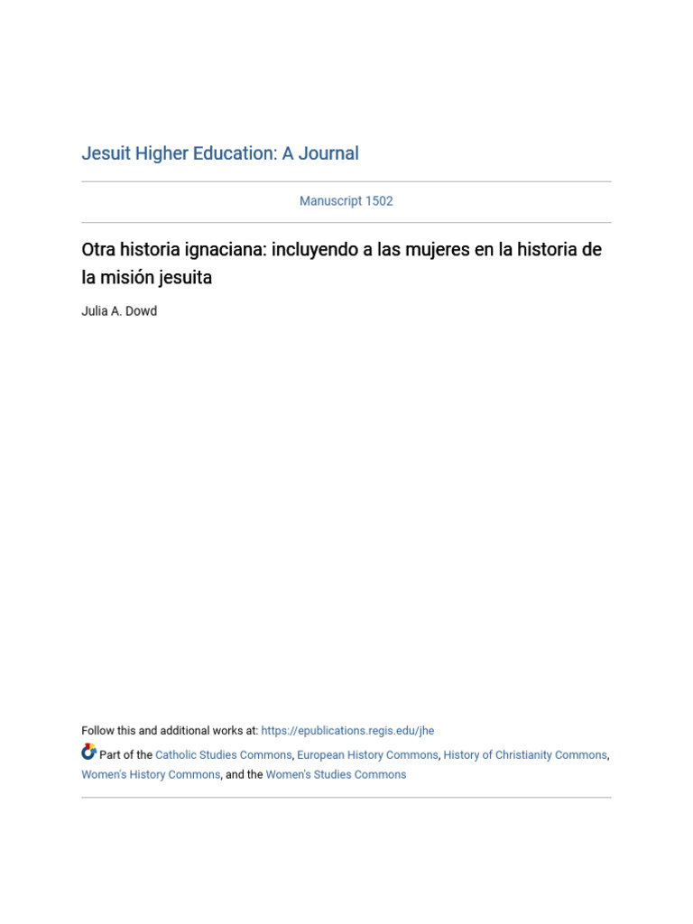 Dowd J. 2024 Otra Historia Ignaciana - Incluyendo A Las Mujeres | PDF ...