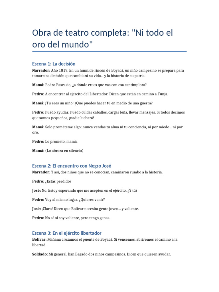 Guion Obra Pedro Pascasio Completo | PDF