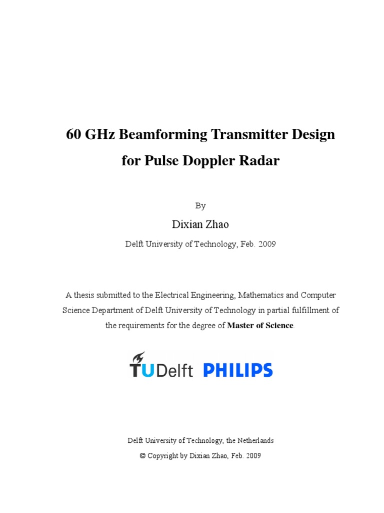 60 GHZ Beamforming Transmitter Design For Pulse Doppler Radar | PDF ...