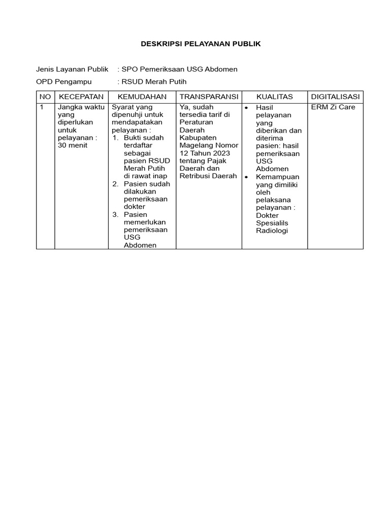 DESKRIPSI Pemeriksaan USG Abdomen | PDF