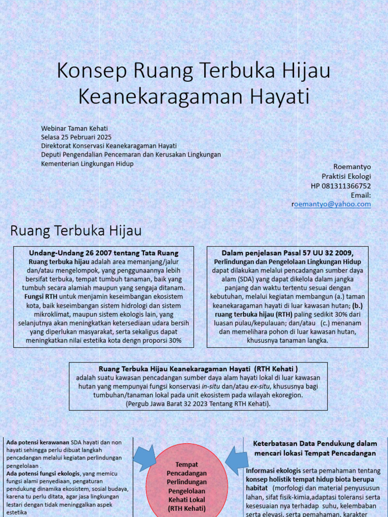 Konsep Ruang Terbuka Hijau Kenaekragaman Hayati-1 | PDF