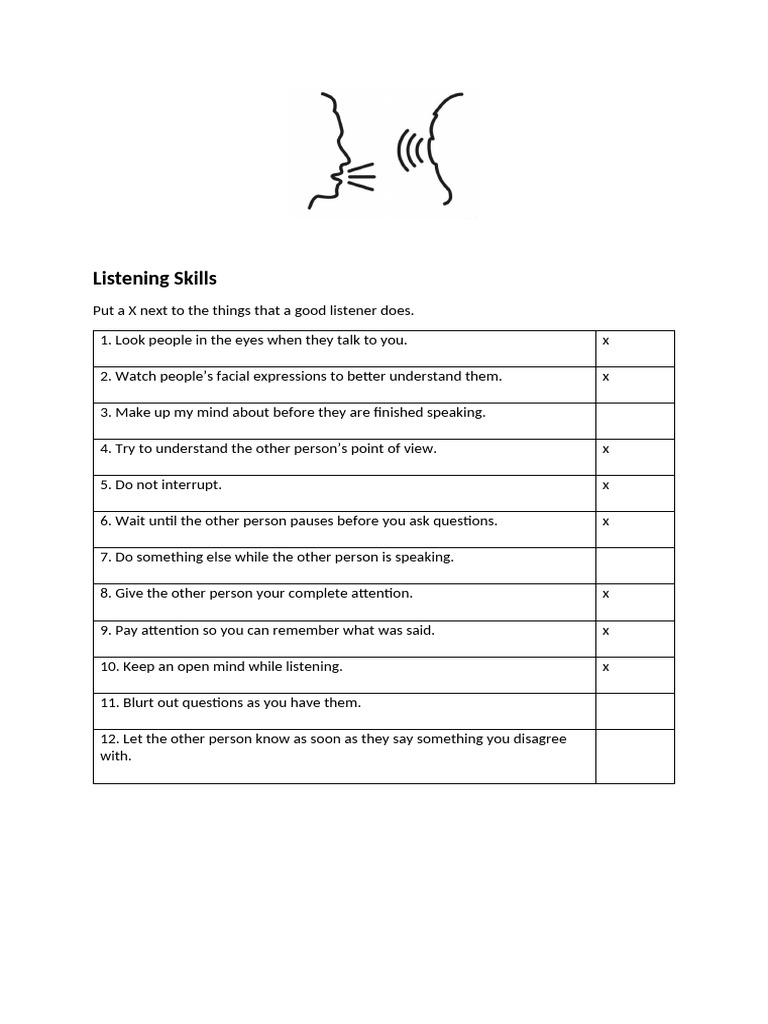 Listening Checklist | PDF
