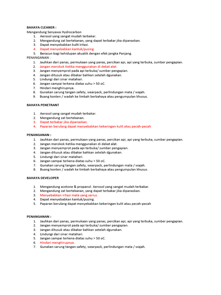 Bahaya Cleaner | PDF