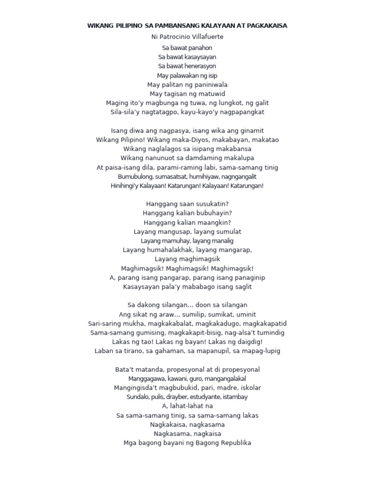 WIKANG Filipino | PDF