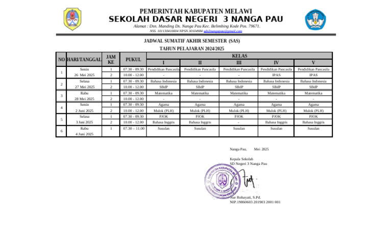 Jadwal Sas 2025 | PDF