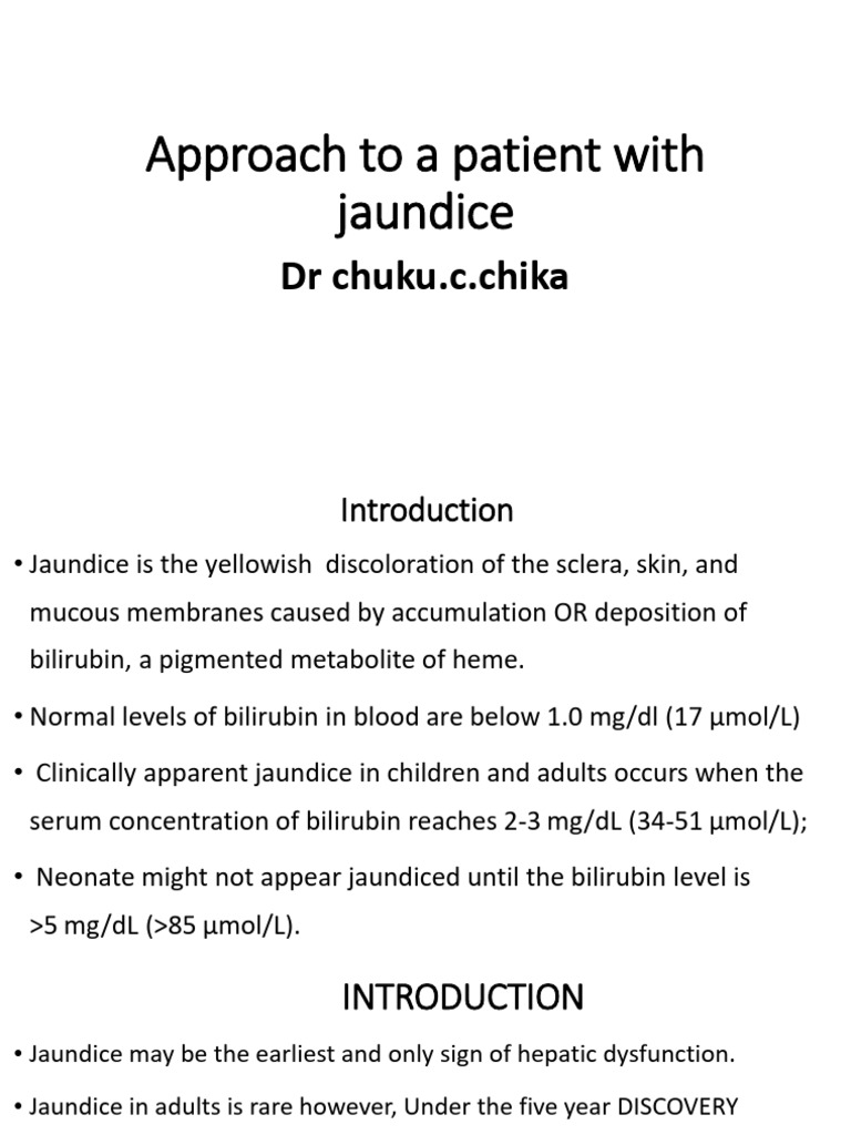Approach To A Patient With Jaundice | PDF | Medical Specialties | Liver