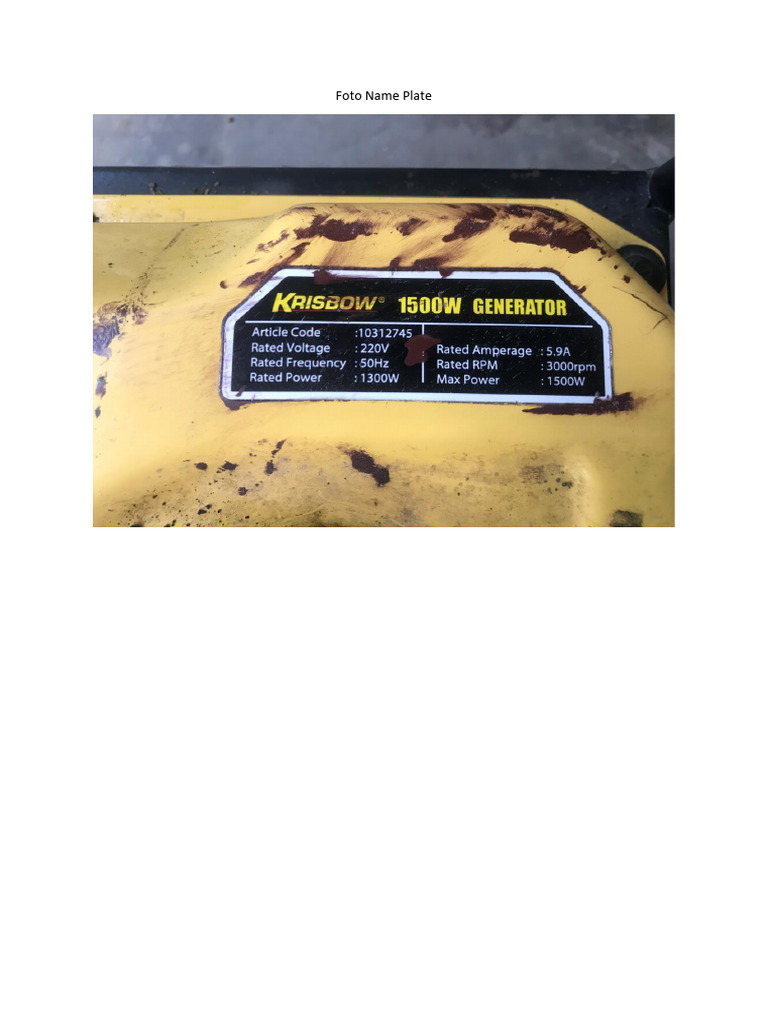 Foto Name Plate | PDF