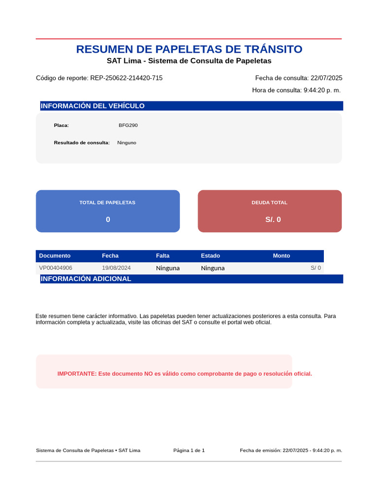 Papeletas Soat Canceladas | PDF