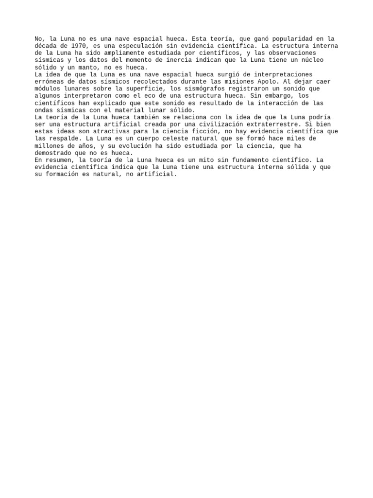 ¿Es La Luna Hueca | PDF