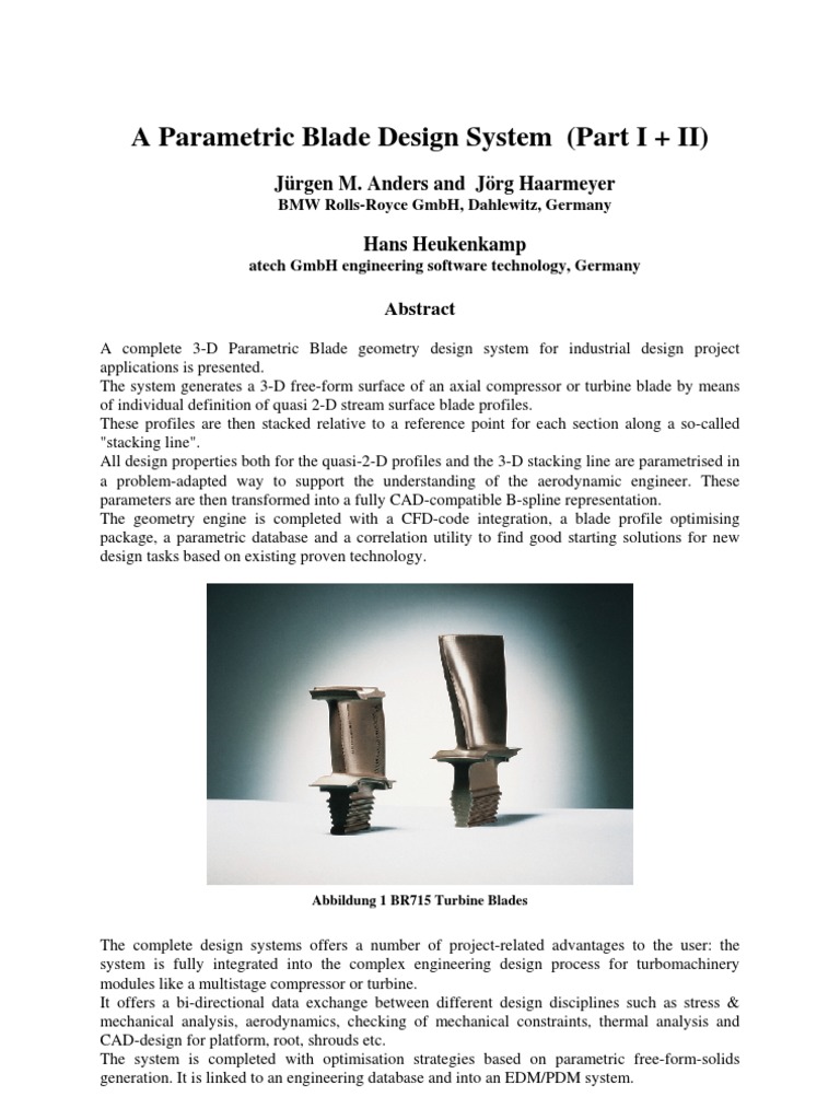 A Parametric Blade Design System - Anders | PDF | Computer Aided Design | Curvature