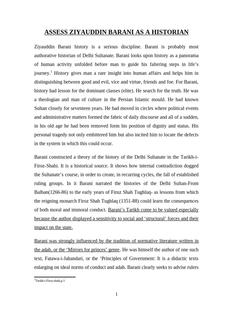 Assessing Ziyauddin Barani's Historiography | PDF | Sharia