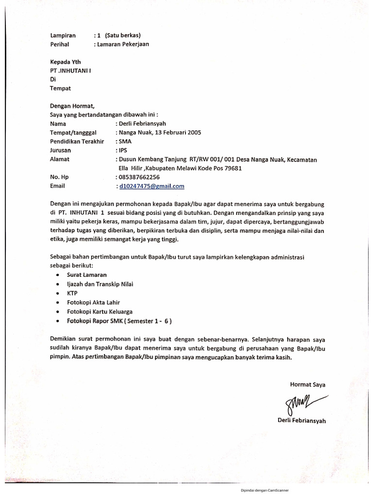 Berkas Lampiran Derli | PDF