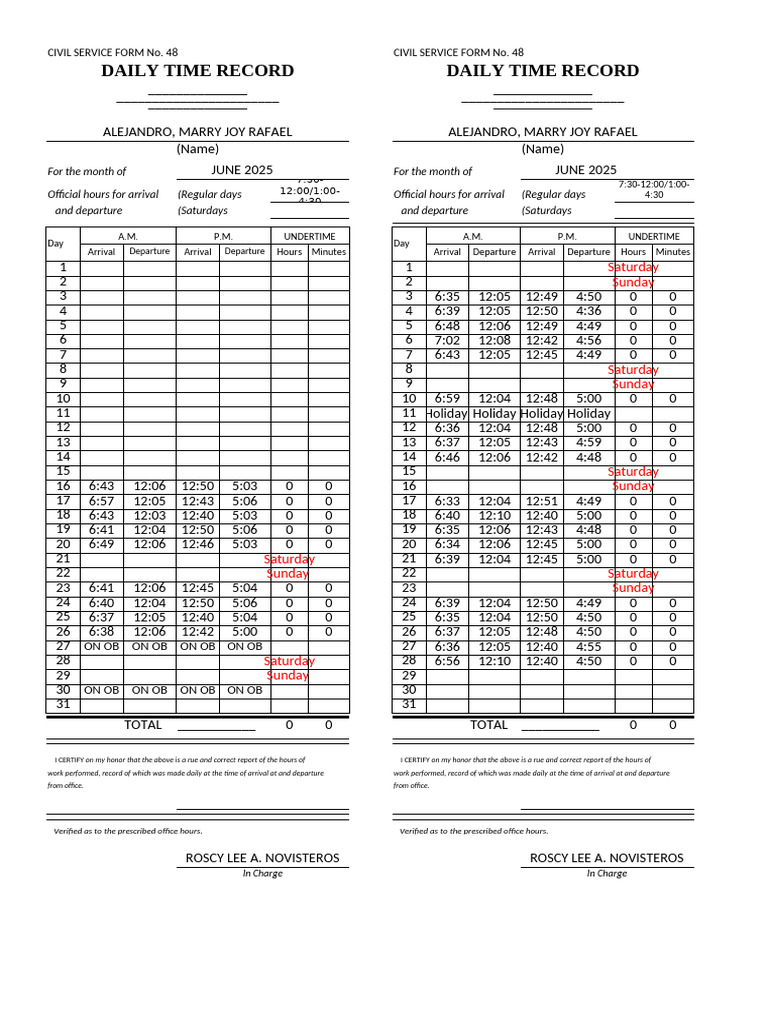 Alejandro Marry Joy DTR JUNE | PDF