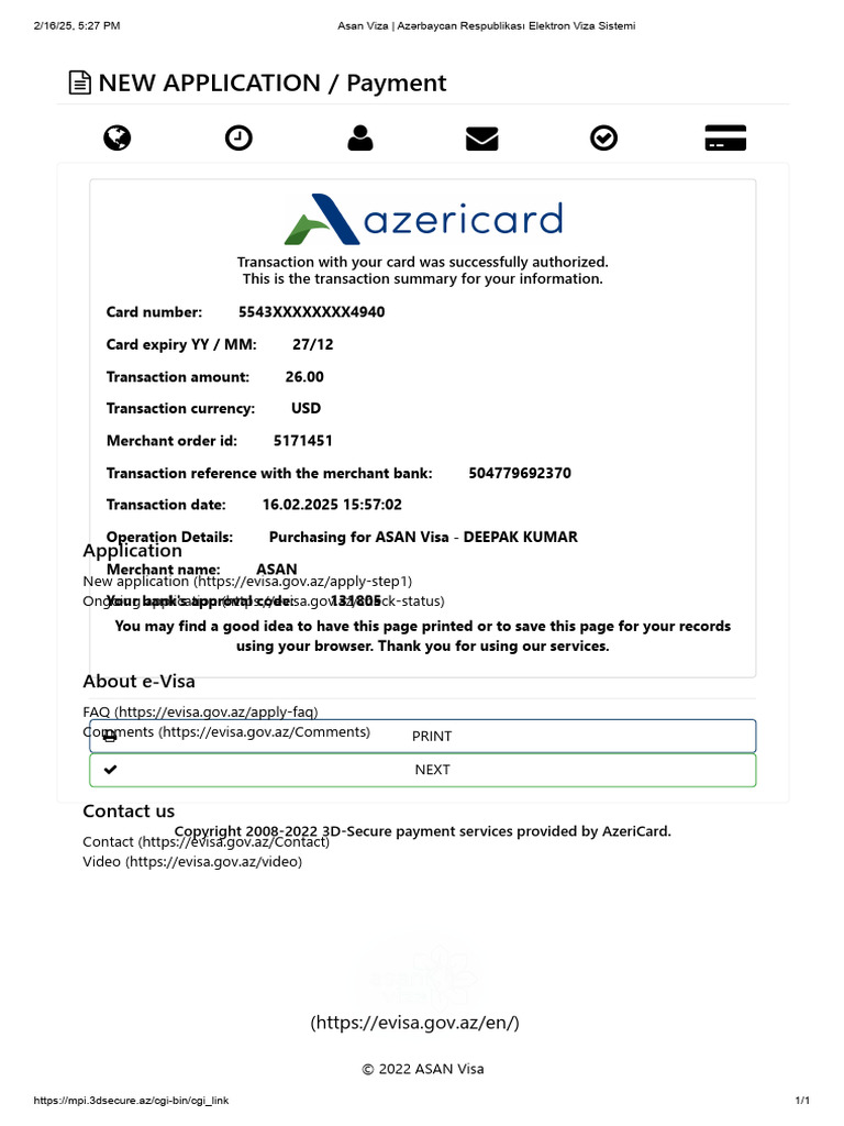 Asan Viza - Azərbaycan Respublikası Elektron Viza Sistemi | PDF