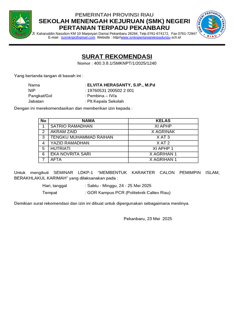 Surat Rekom 2025 | PDF