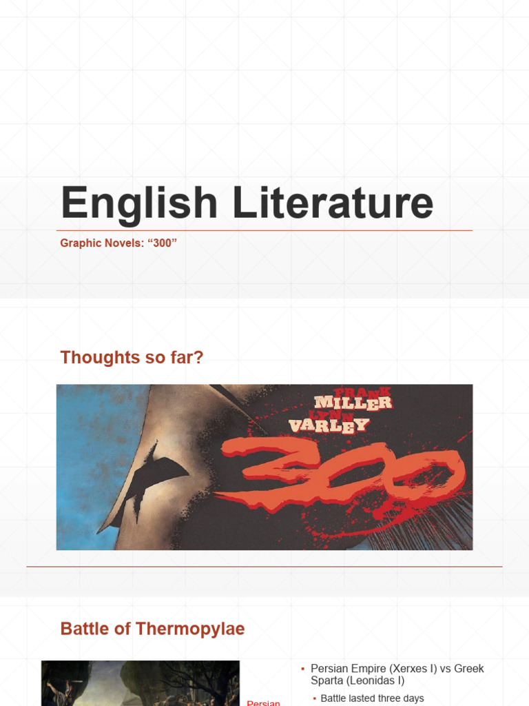 English Literature: Graphic Novels: "300" | PDF