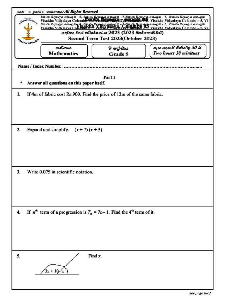 Grade 9.em. 2nd Term | PDF