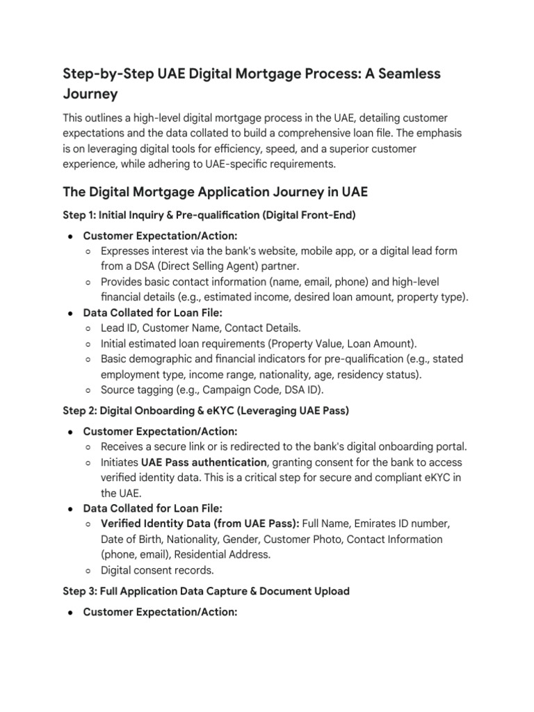 UAE - Mortgage - Process | PDF | Debt | Banks