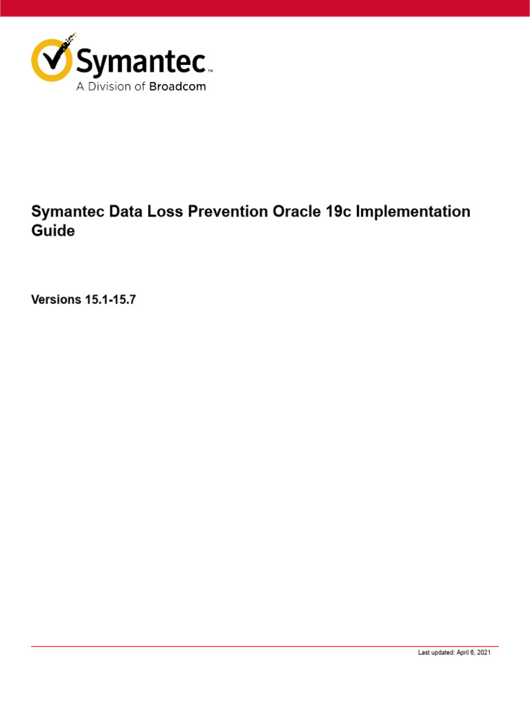 Symantec DLP 15.7 Oracle 19c Guide | PDF | Databases | Oracle Corporation