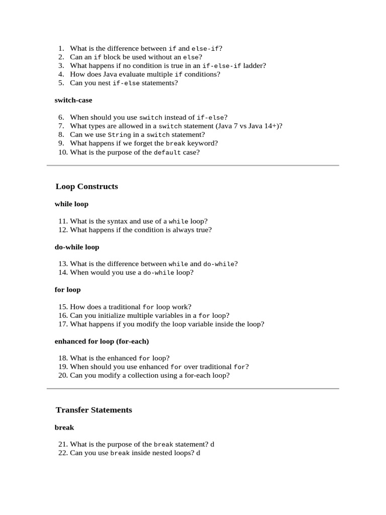 Java Control Flow and Looping Explained | PDF | Control Flow | Software Development