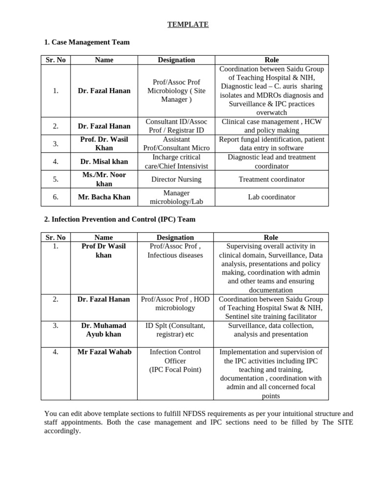 Template For Nominations | PDF | Microbiology | Medicine
