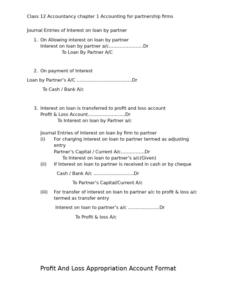 Journal Entries for Partnership Loans | PDF