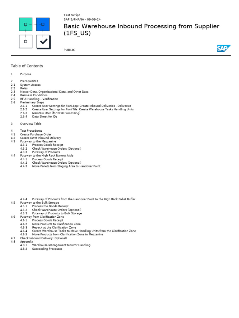 1fs S4hana2023-Fps02 BPD en Us | PDF | Warehouse | Pallet