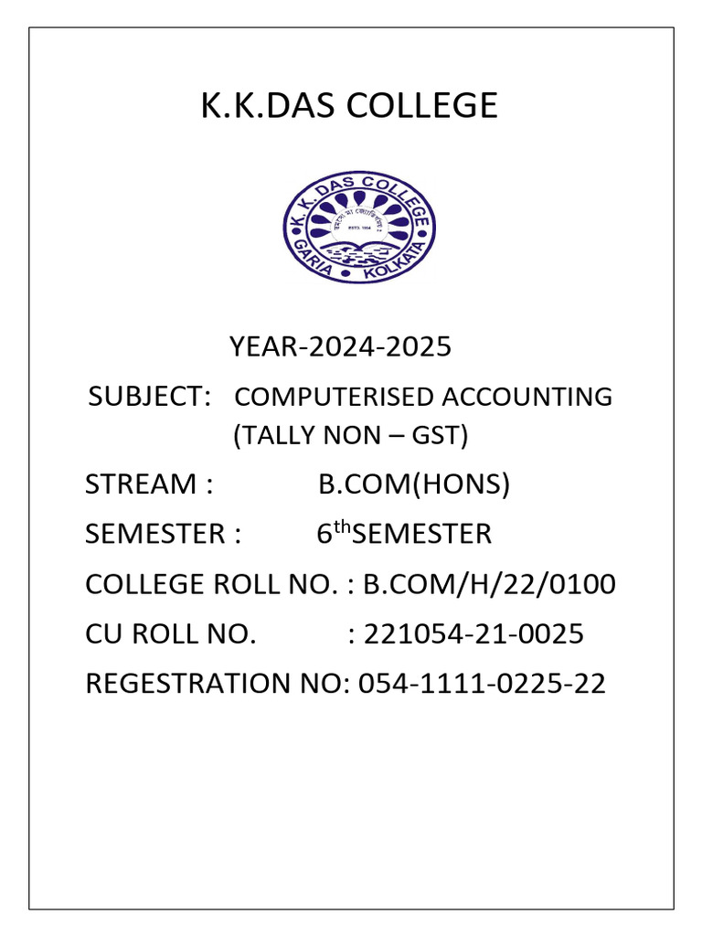 Front Page Tally 1 | PDF