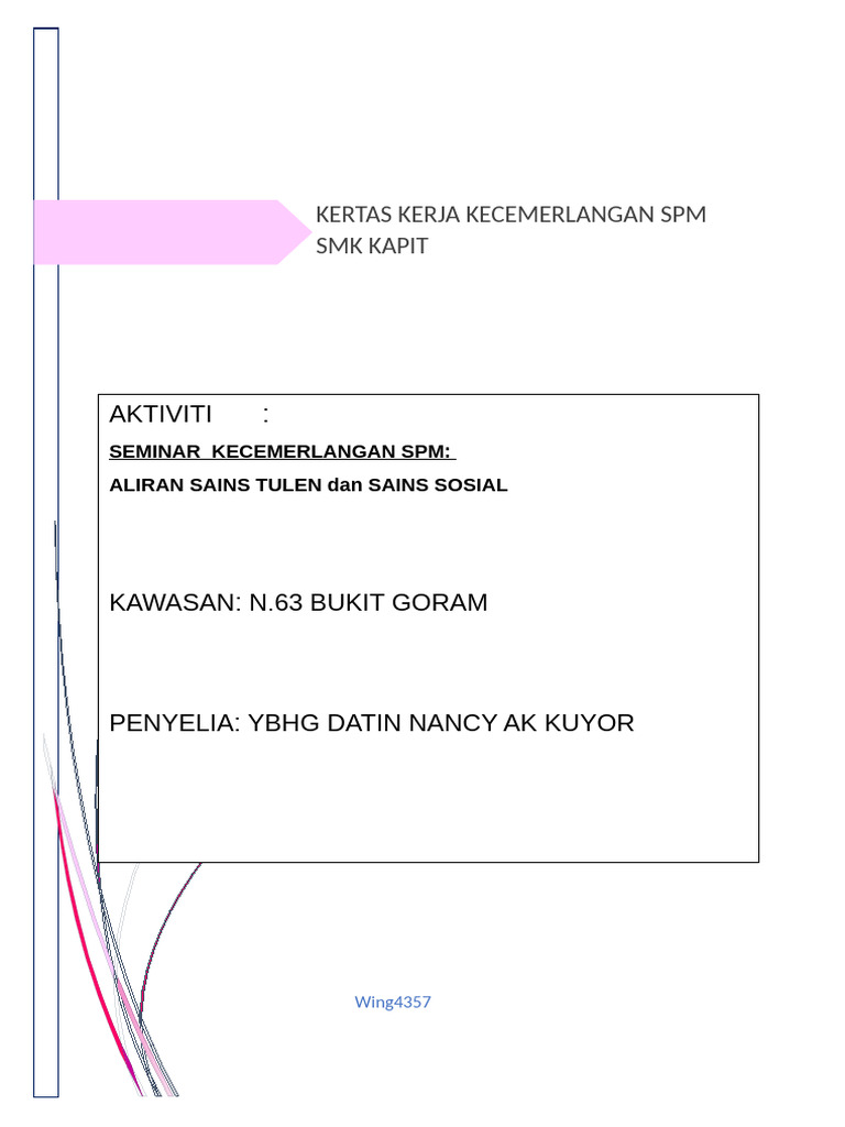 Kertas Kerja Kecemerlangan SPM | PDF