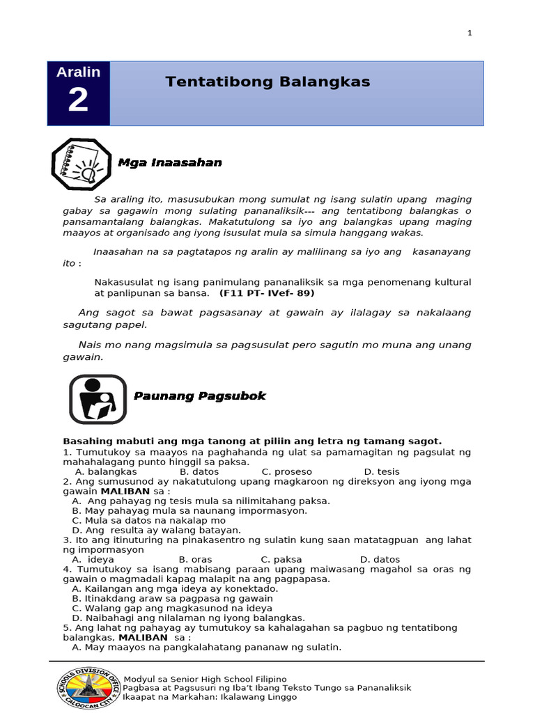 WEEK2 F11 Pagbasa at Pagsusuri NG Ibat Ibang Teksto Tungo Sa Pananaliksik Q4 W2 | PDF