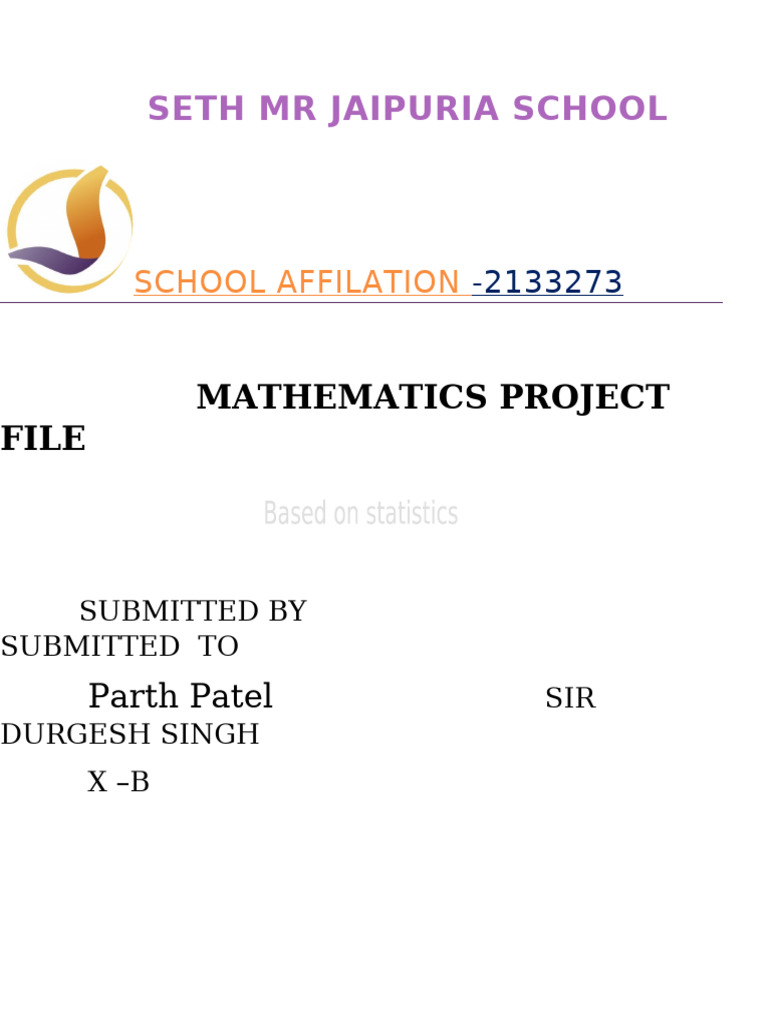 Parth's Mathematics Project Submission | PDF