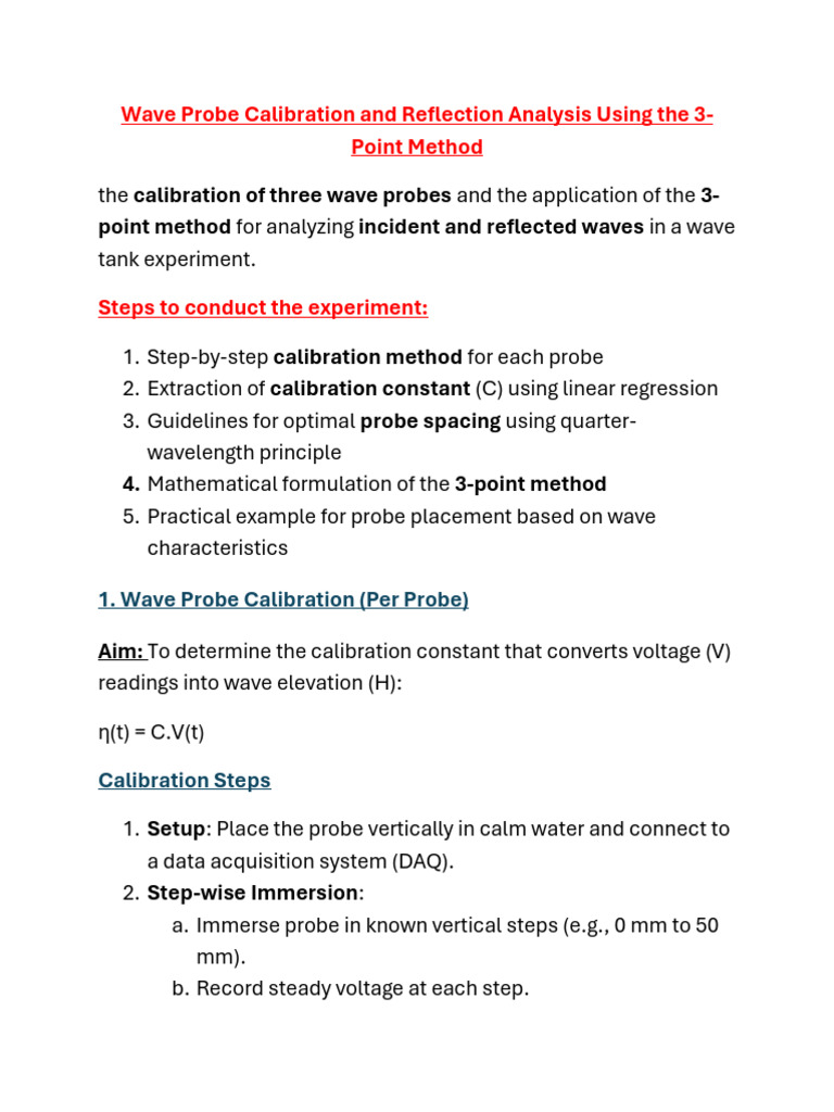 3 Wave Probe Calibration | PDF
