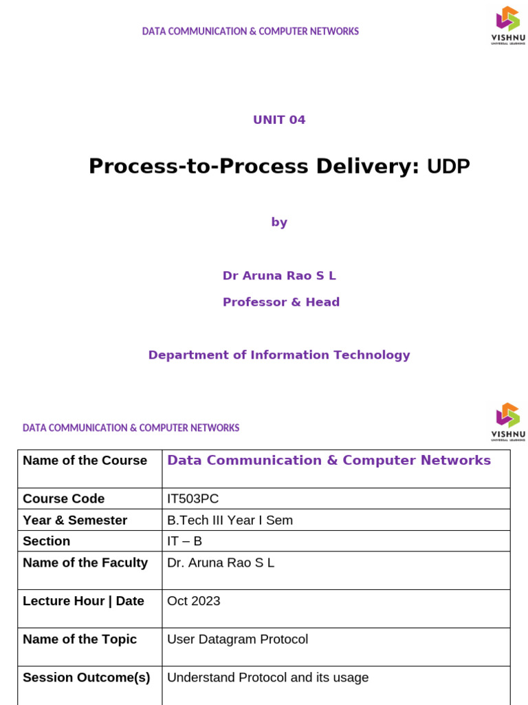 Understanding User Datagram Protocol (UDP) | PDF | Port (Computer ...