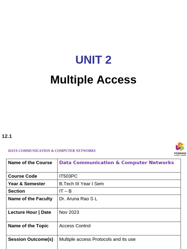 Multiple Access Protocols in Networking | PDF | Channel Access Method ...