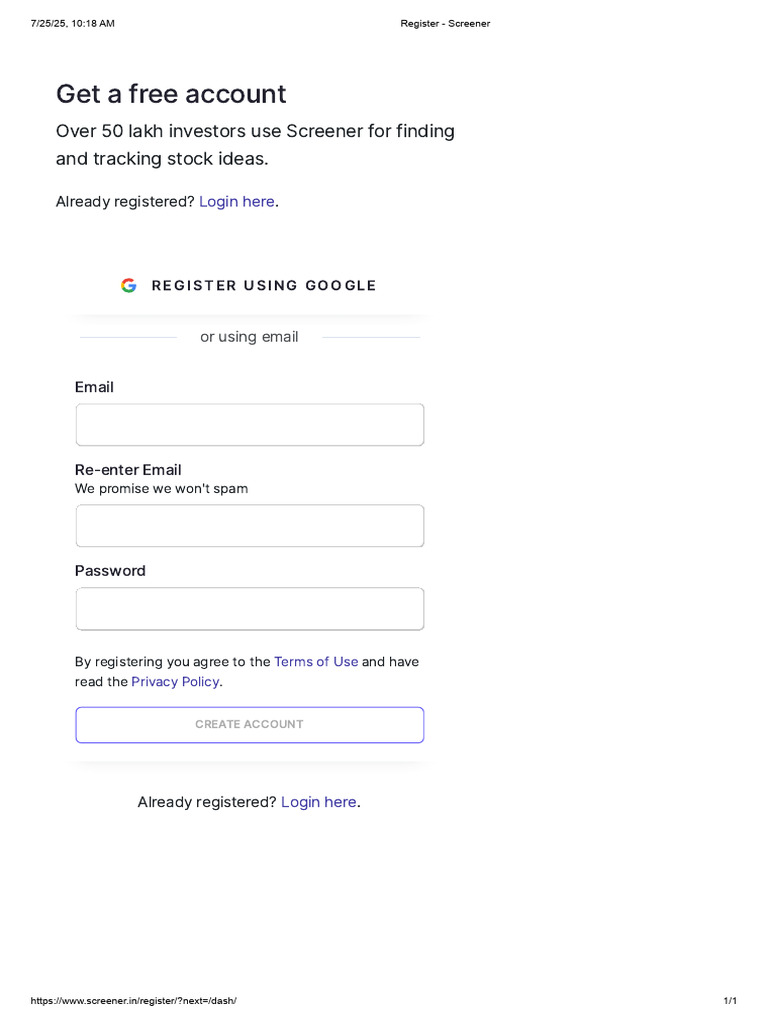 Register - Screener | PDF