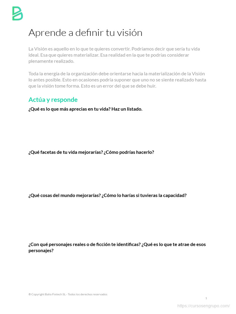 Aprende A Definir Tu Vision | PDF