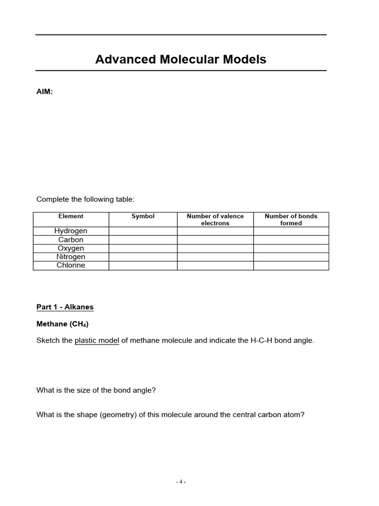 Advanced Molecular Models - Answer Booklet | PDF | Isomer | Molecules
