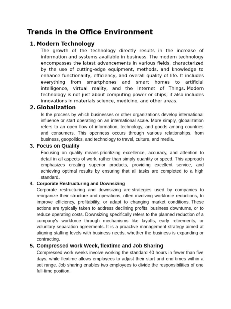Trends in The Office Environment | PDF | Layoff | Communication