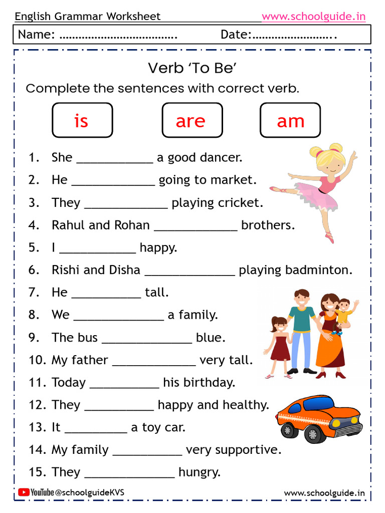 Is Are Am Worksheet 1 | PDF