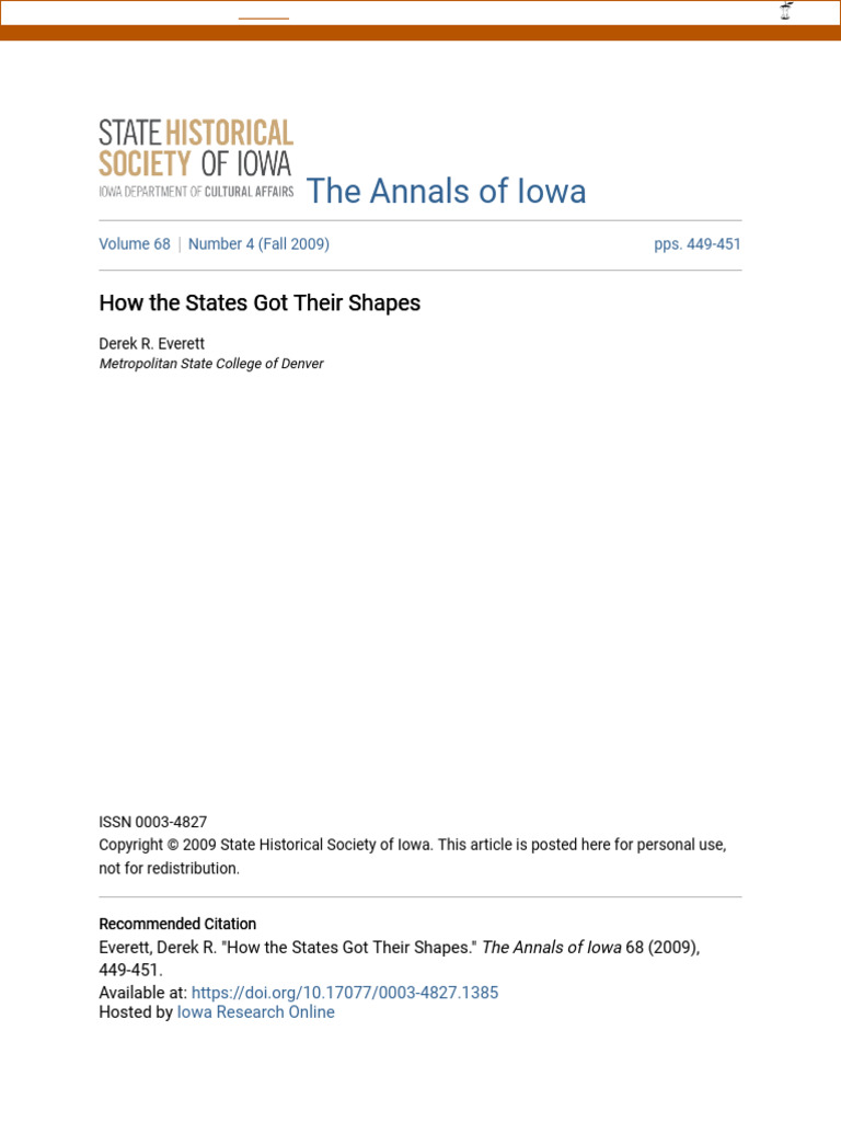 Review of "How the States Got Their Shapes" | PDF