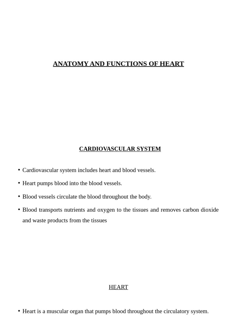 Anatomy and Functions of Heart | PDF | Heart Valve | Heart