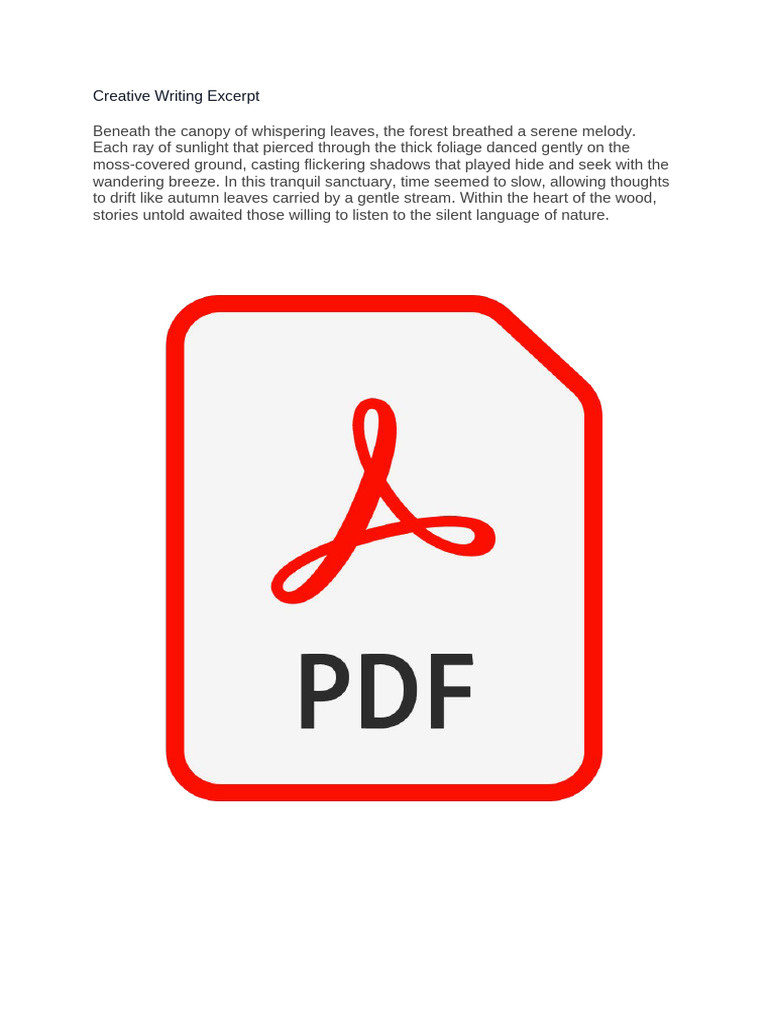 Creative Writing Excerpt | PDF