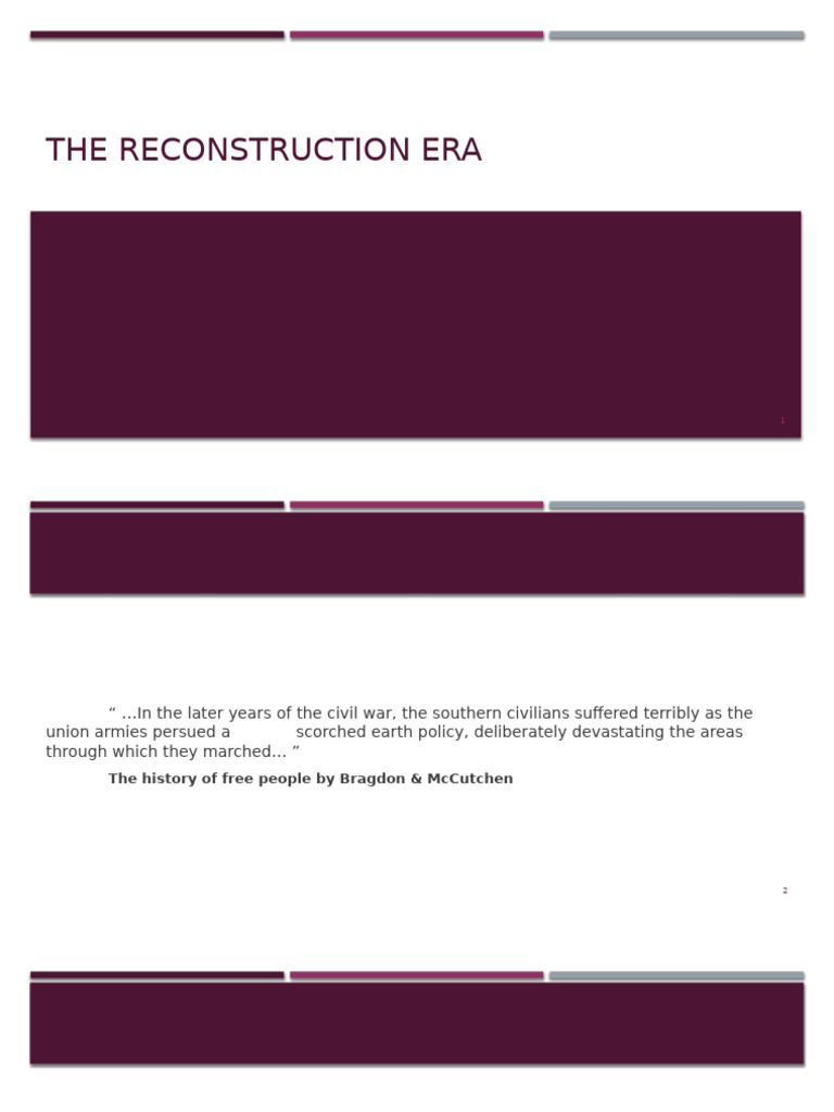 The Reconstruction Era | PDF | Reconstruction Era | Andrew Johnson