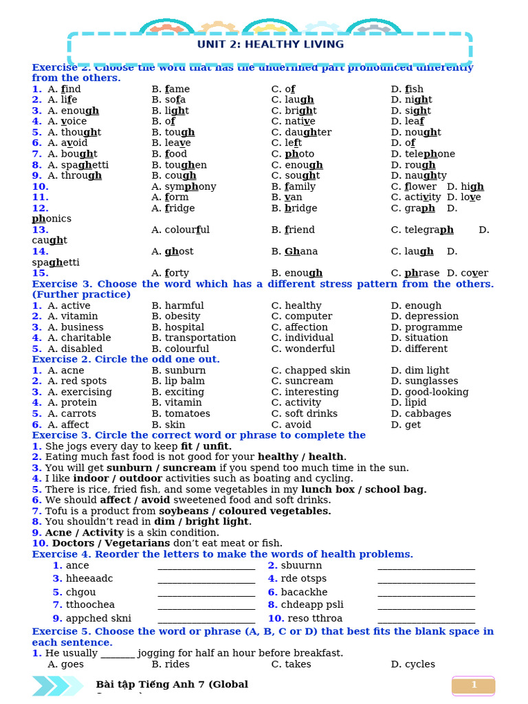 Unit 2 (HS) Khong Li Thuyet | PDF | Foods | Lunch