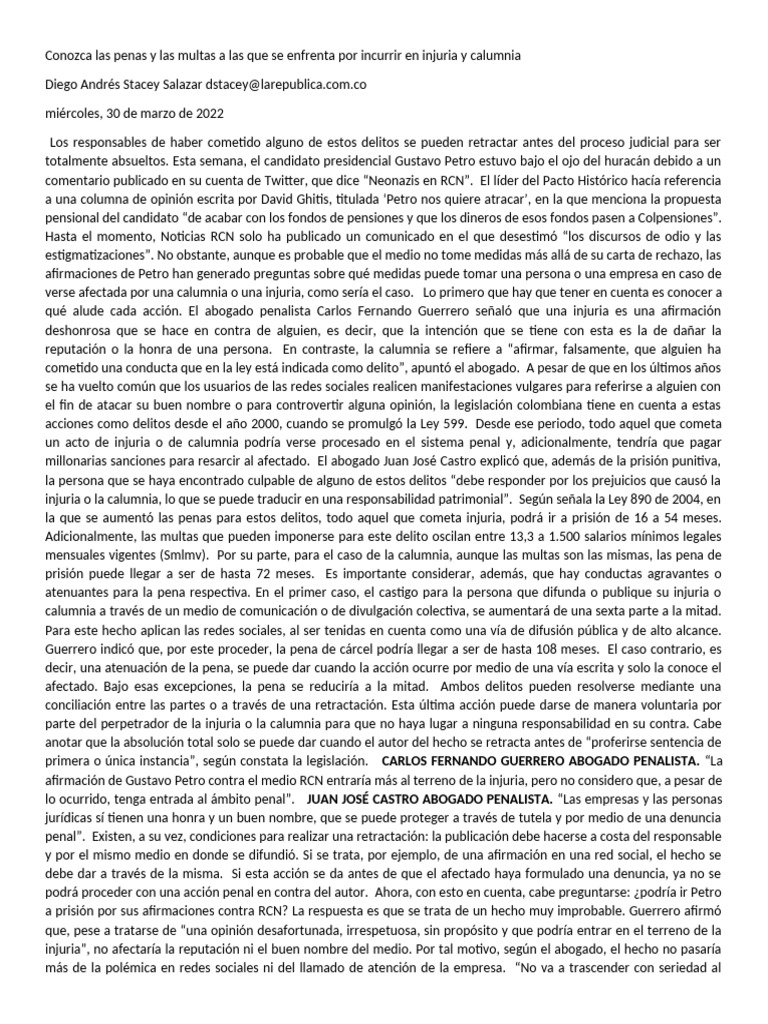 Conozca Las Penas y Las Multas A Las Que Se Enfrenta Por Incurrir en ...