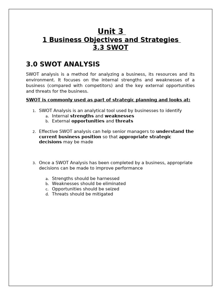 3.1.3 Note | PDF | Swot Analysis | Business