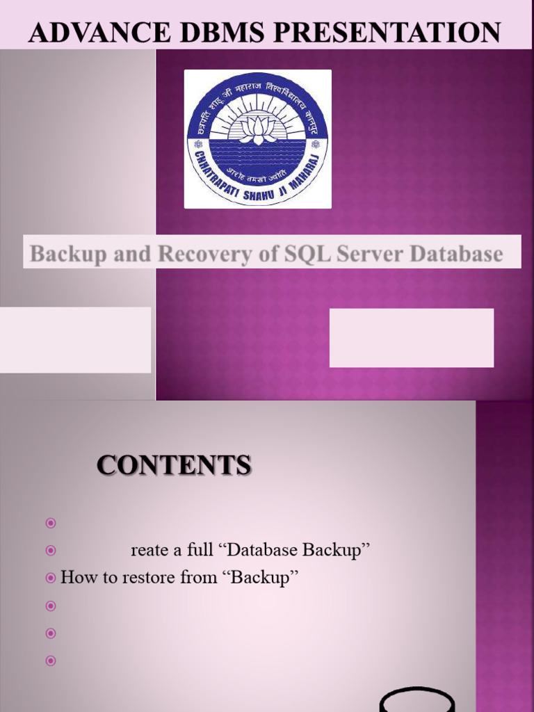 Advancedbmspresentation 170527060549 | PDF | Backup | Databases